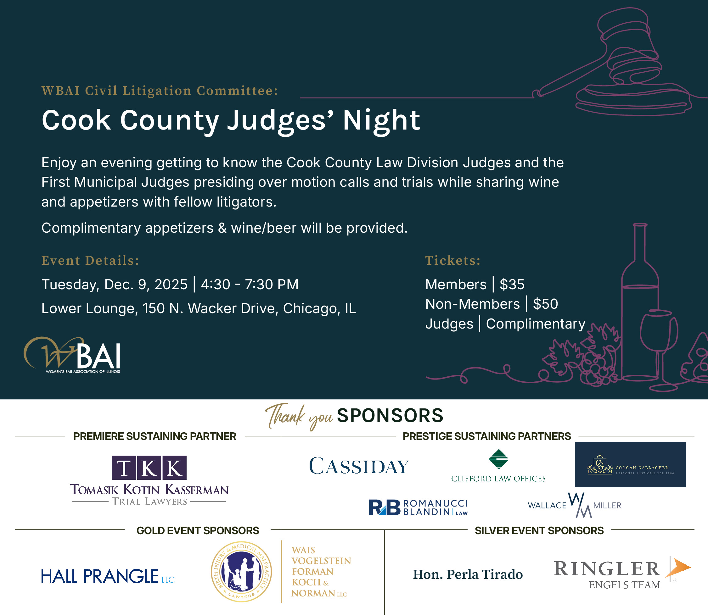 WBAI Civil Litigation Committee: Cook County Judges’ Night